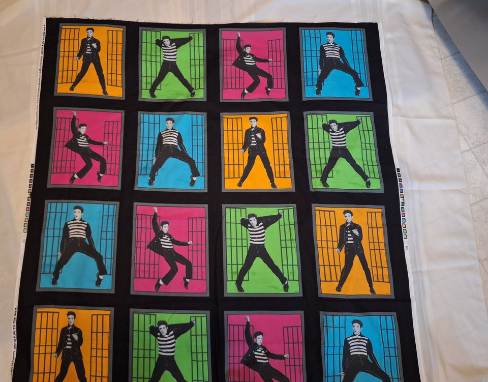Elvis Presley Fabric Panel Jailhouse Rock EPE Licensed 100% Cotton 36 ...