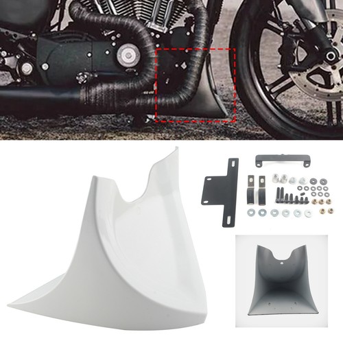White Chin Fairing Spoiler Mudguard For Harley Touring Sportster Dyna ...