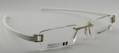 Authentic Tag Heuer Rimless TH 7101 France Frame White/ Gold Eyewear ...