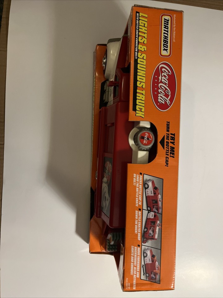 Rare 2000 Matchbox Coca Cola Lights & Sound Truck With Bottles Mattel ...