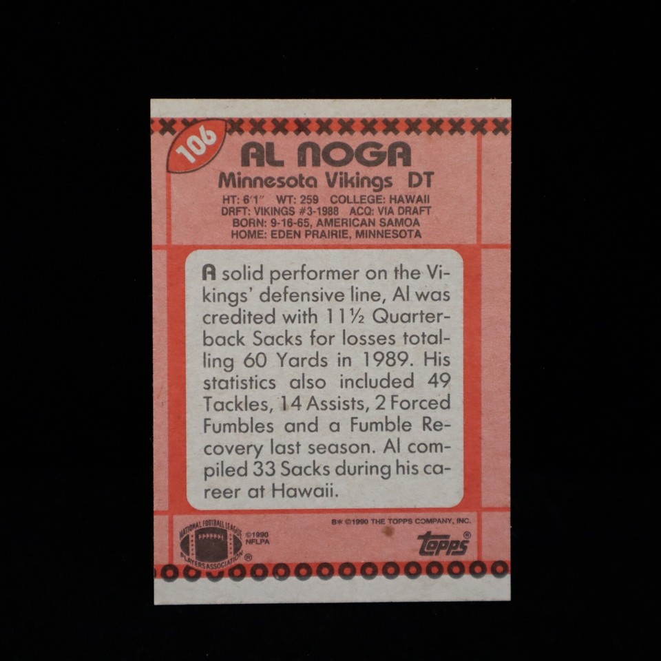 1990 Al Noga Minnesota Vikings Topps #106 | eBay