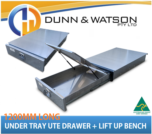 1200mm Aluminium Under Ute Tray Drawer (Trundle, Roller, Storage. 4x4 ...