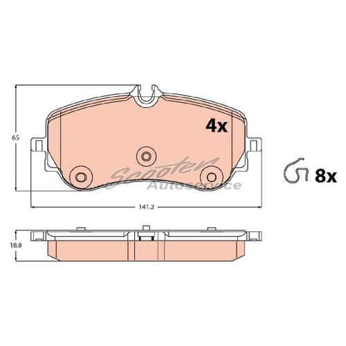 TRW Bremsbelag-Satz Bremsklötze hinten GDB2379 | 2H6 698 451 A 22802 ...