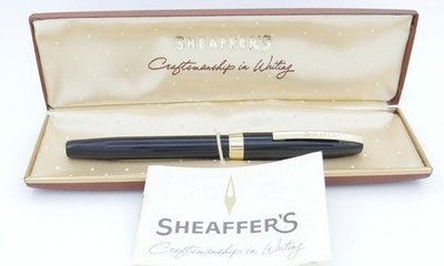 Sheaffer Imperial III Black & Gold Touchdown Fountain Pen In Box - Fine ...