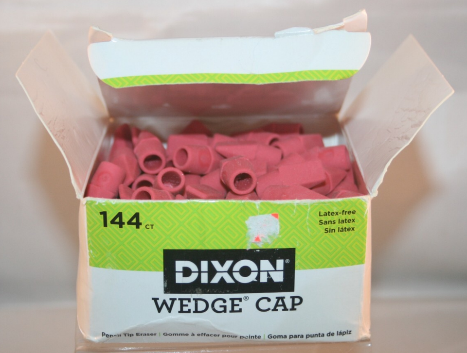 Dixon Wedge Cap Erasers 144 Count Pencil Top - New in Open Box | eBay