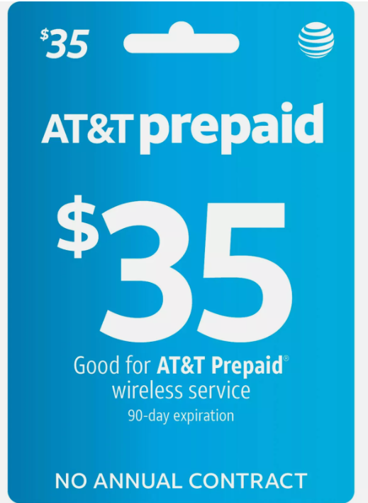 AT&T Prepaid $35 Refill Top-Up Prepaid Card (Instant Email Delivery ...