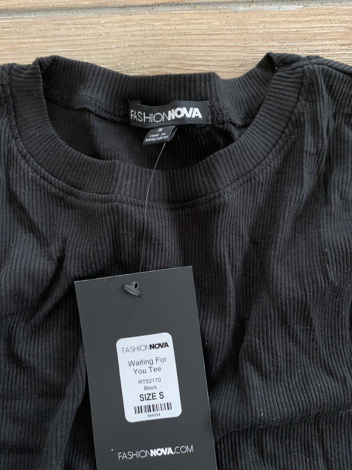 FasionNova waiting for you tee women’s size S black * new with tags | eBay