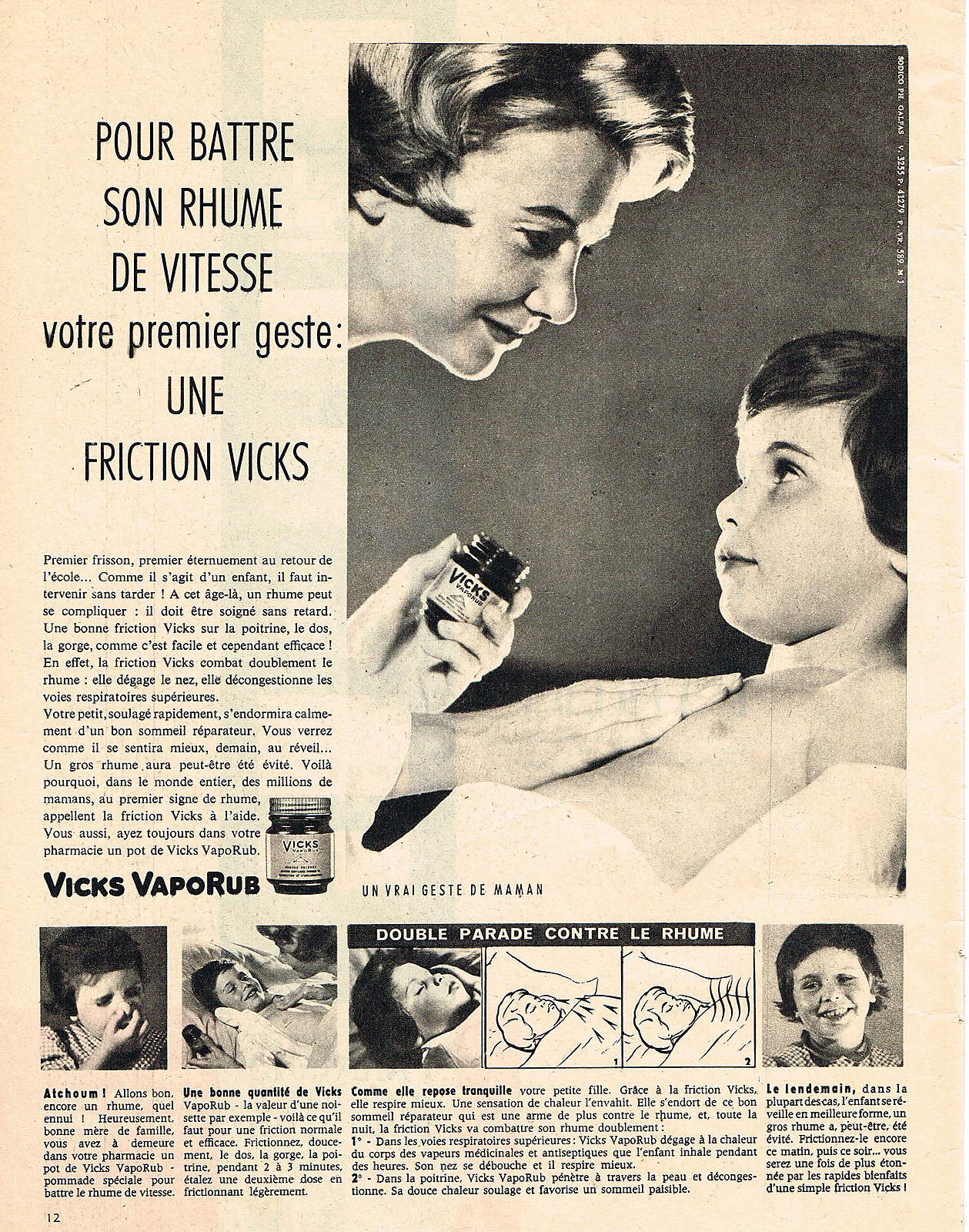 PUBLICITE ADVERTISING 1959 VICKS VAPORUB | eBay