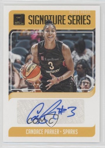 2019 Panini Donruss WNBA Signature Series Press Proof /99 Candace ...