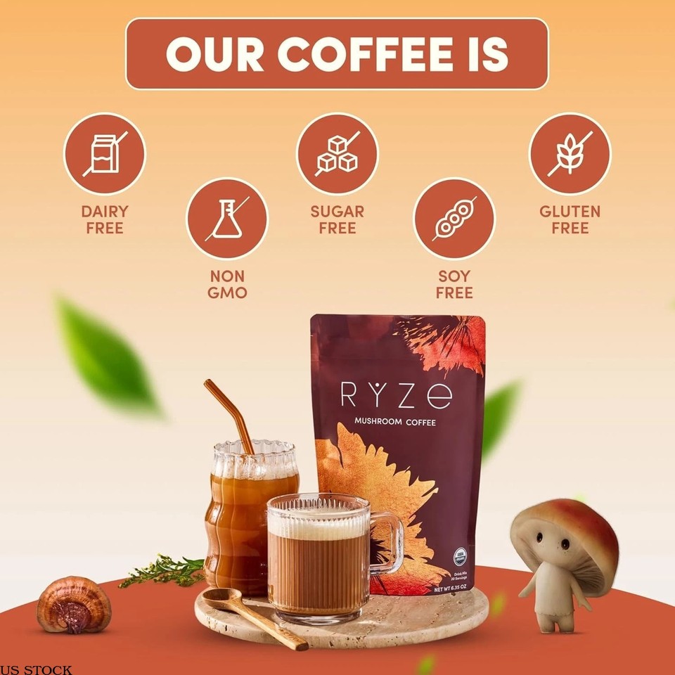 New 2 Packs Organic RYZE Mushroom Coffee 30 Servings Per Pack Best | eBay