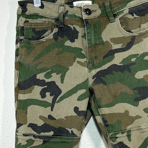 Smoke Rise Jeans Mens 30x32 Skinny Camo Moto Ribbed Knee Stretch Cotton ...