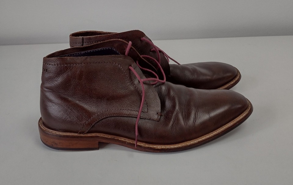 Ted Baker Torsdi 4 Chukka Boots Men's UK9 Brown Leather Lace Up Made in ...