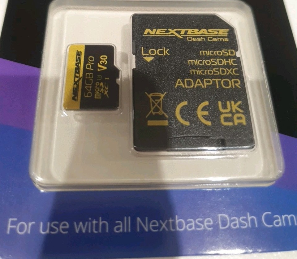 Genuine Nextbase Dash Cam Micro SD Memory Card 64GB U3 New Sealed HD ...