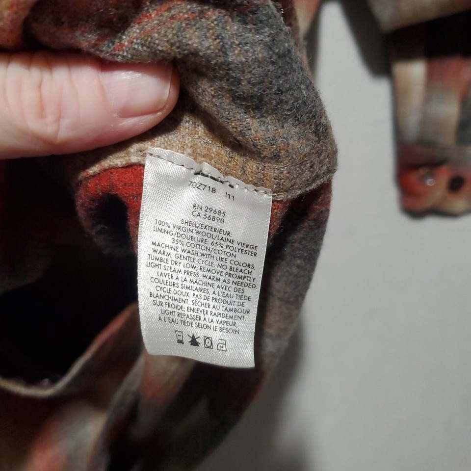 Pendleton Shirt Mens XL Board Jacket Shacket Virgin Wool Shadow Ombre Plaid Camp | eBay