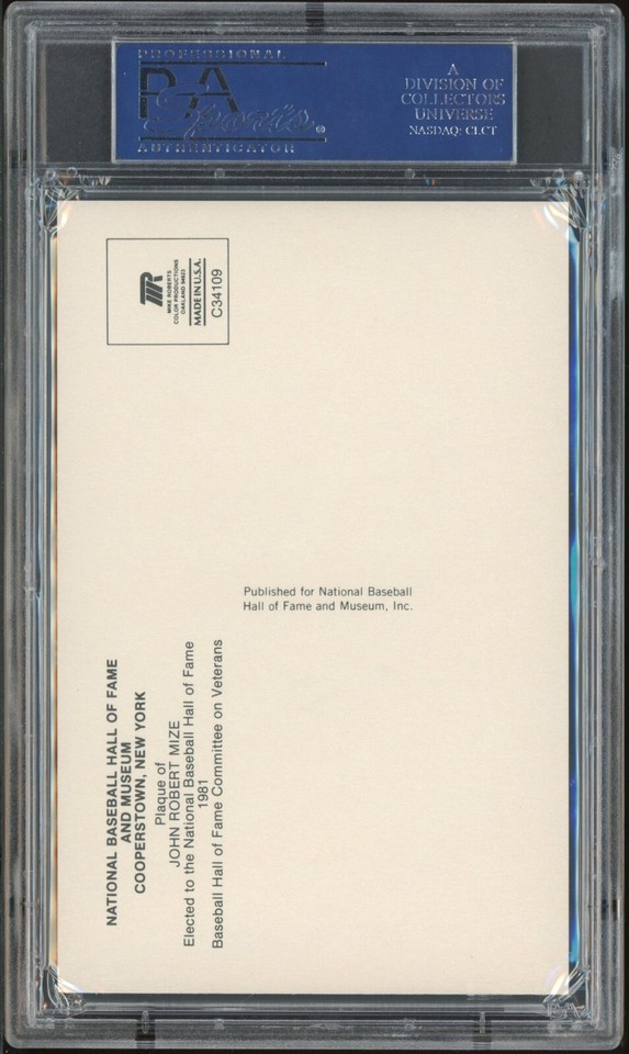 Johnny Mize HOF Signed 1964 Date HOF Yellow Plaque PSA/DNA AUTO | eBay