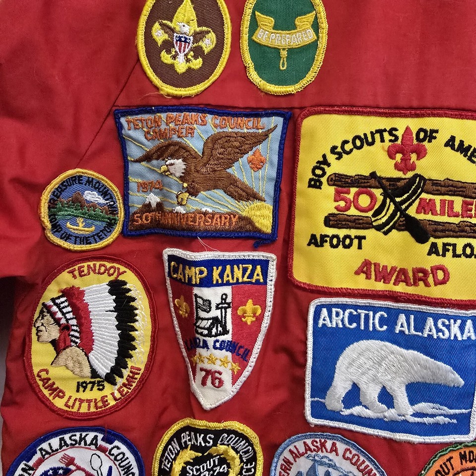 Vintage 1970s Boy Scouts Red Jacket Scouting Patch Collection Denali ...
