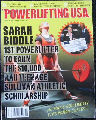 Powerlifting USA Magazine August 2011 Sarah Biddle Cover Weightlifting ...