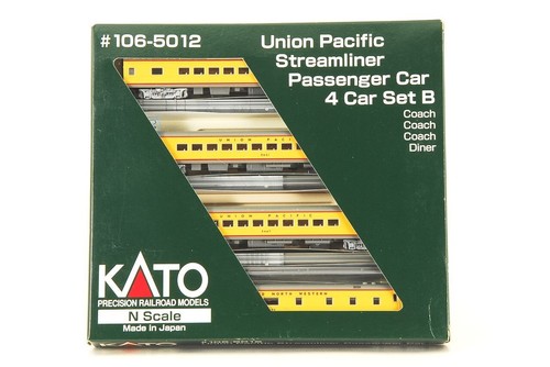 KATO N scale #106-5012 Union Pacific Streamliner Passenger Car 4 Car ...