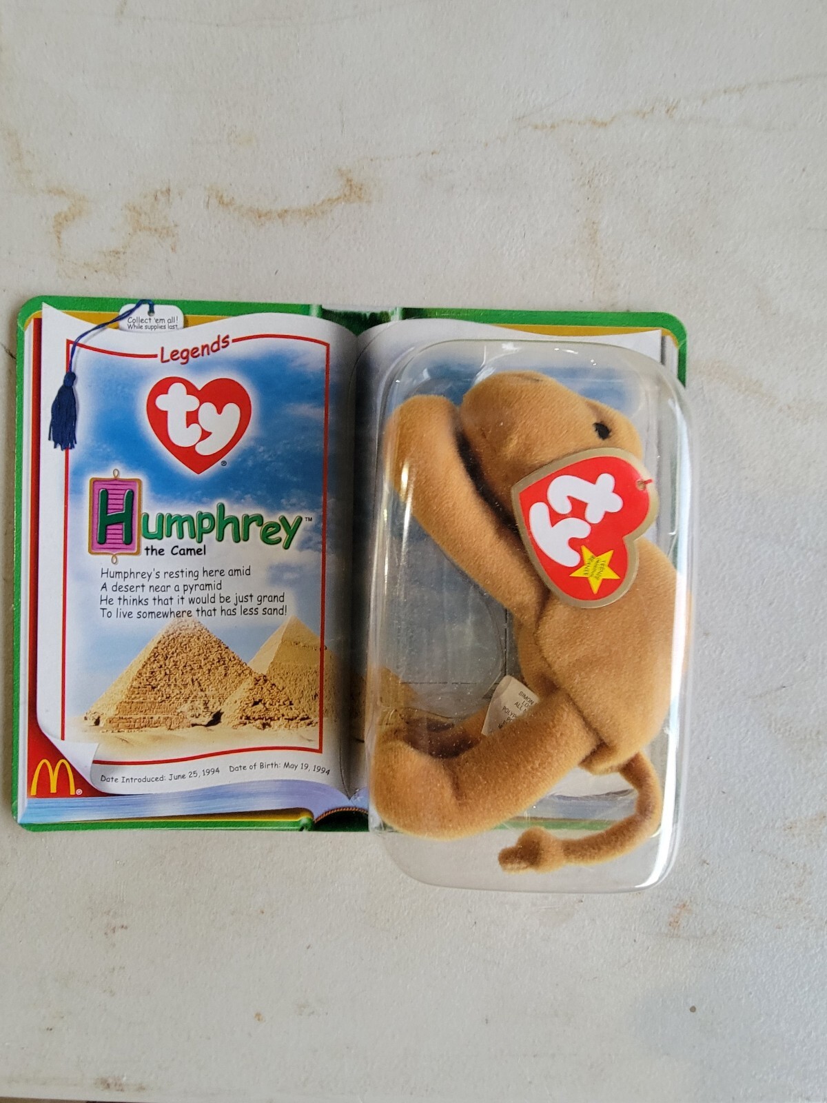 2000 Ty Legends Teenie Beanie Baby Humphrey the Camel McDonalds New In ...
