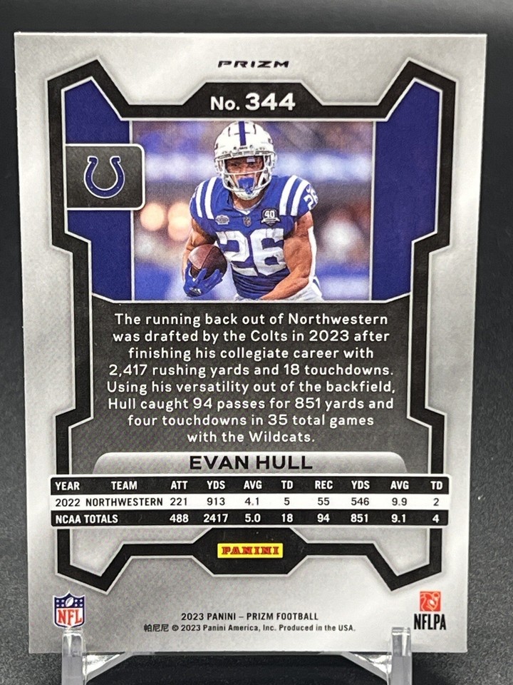 Evan Hull 2023 NFL Panini Prizm Red White Blue Prizm #344 RC ...