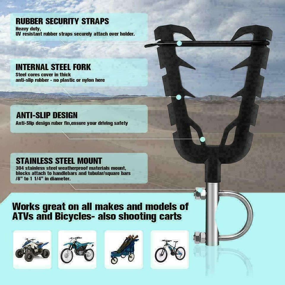 Tool Rack Holder Hunting Cart Utility Shovel Bow Mount for ATV UTV Golf ...