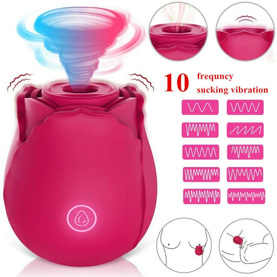 10 Speed Rose Suction Vibrator Electric Sucking Nipple Sucker Massager ...