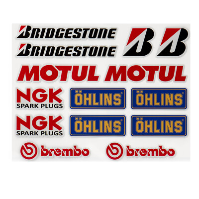Bridgestone Sponsor Decals Set Motul Ohlins NGK Laminated Stickers ...