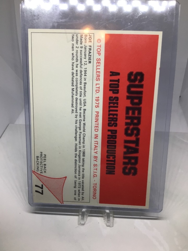 1975 S.T.I.G. Superstars Stickers (RARE!) #77 Joe Frazier | eBay