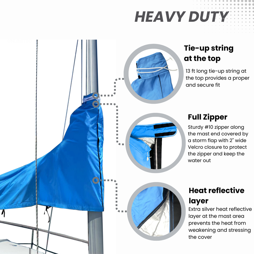 Mainsail Cover Catalina 22 Heavy duty Sailboat Boom Storage Cover ...