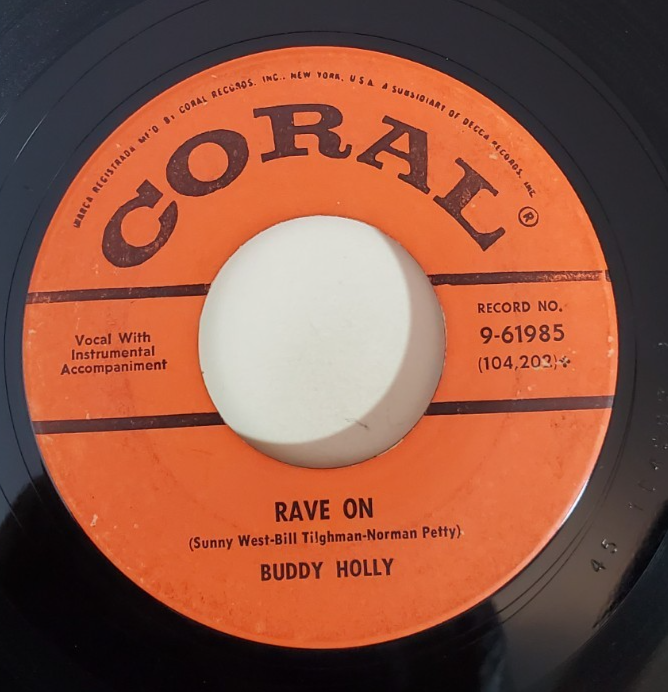 Buddy Holly RAVE ON / TAKE YOUR TIME (ROCKABILLY 45) #61985 PLAYS VG+ ...