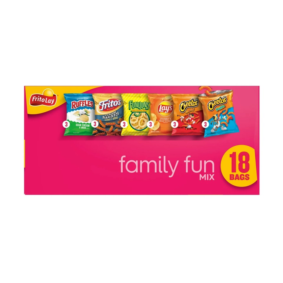 New Frito-Lay Family Fun Mix Variety Pack Snack Chips, 18 Count ...
