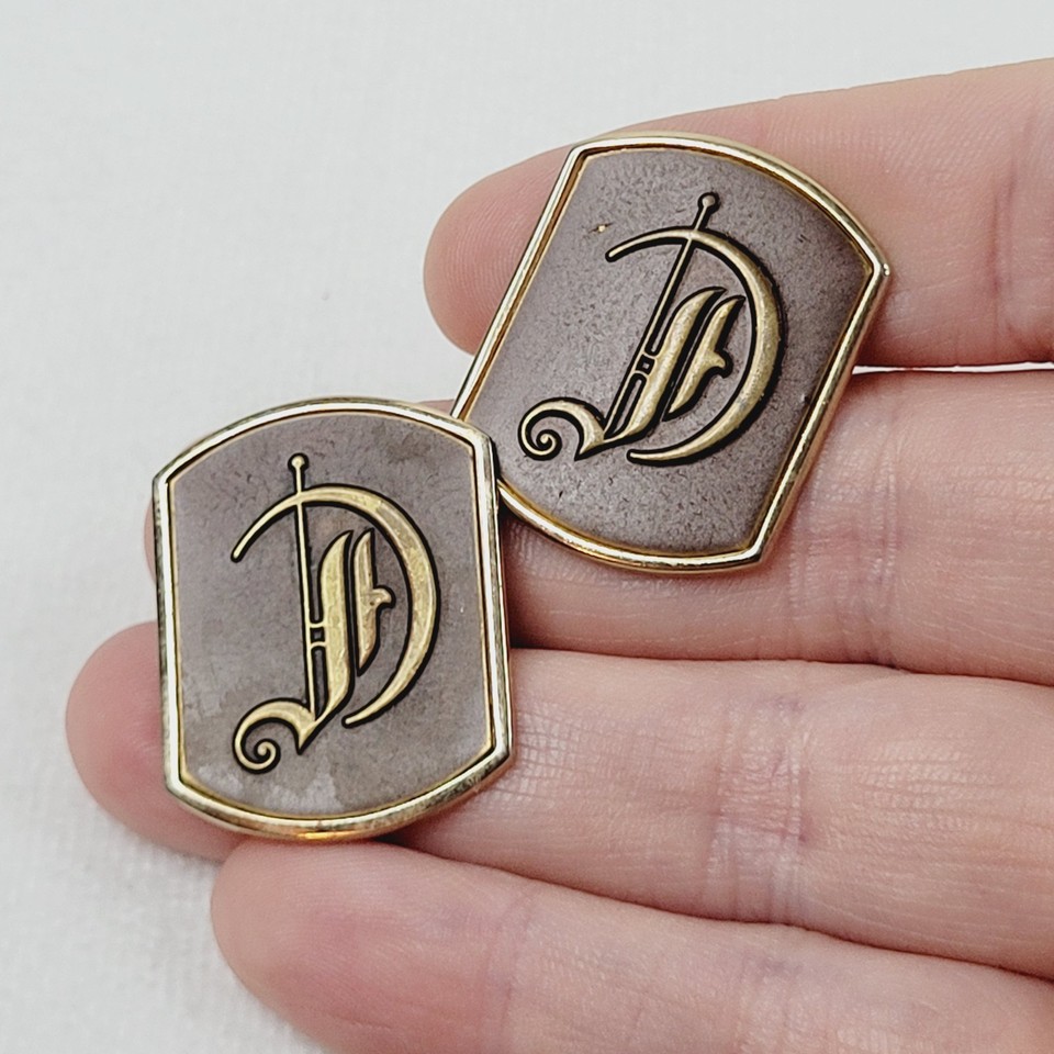 Vintage Swank Mens Cufflinks Tie Clip Set Gold Tone Monogram D Brown | eBay