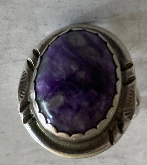 Vintage Nice Navajo Cynthia Begay CB Sterling Silver Charoite Ring Size ...