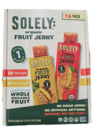 Soley Organic Fruit Jerky, 16 Pack Assorted Mango And Pineapple Flavors ...