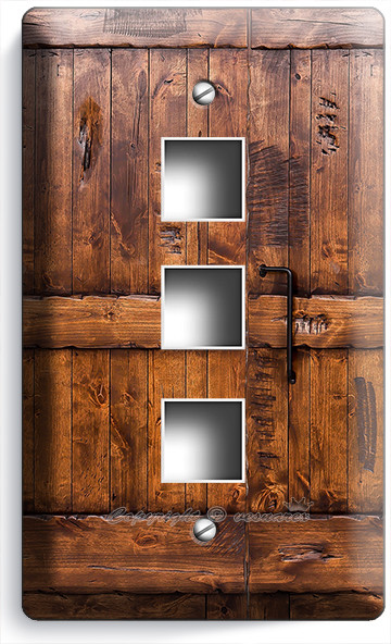 RUSTIC WOOD RANCH BARN DOOR LIGHT SWITCH OUTLET PLATE ROOM CABIN HOUSE ...