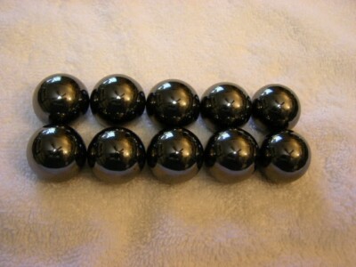 Hematite balls/spheres polished magnetic 1 inch solid 5 pair 10 spheres ...