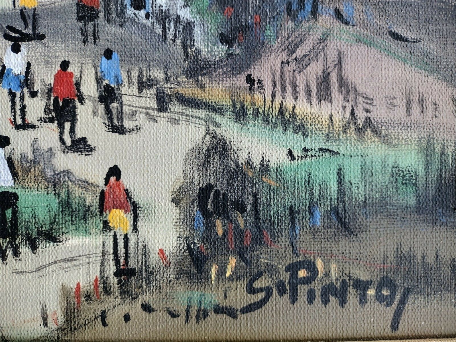 Silvio PINTO (Brazilian 1918-1997) OIL PAINTING ON CANVAS "Favela' ca ...