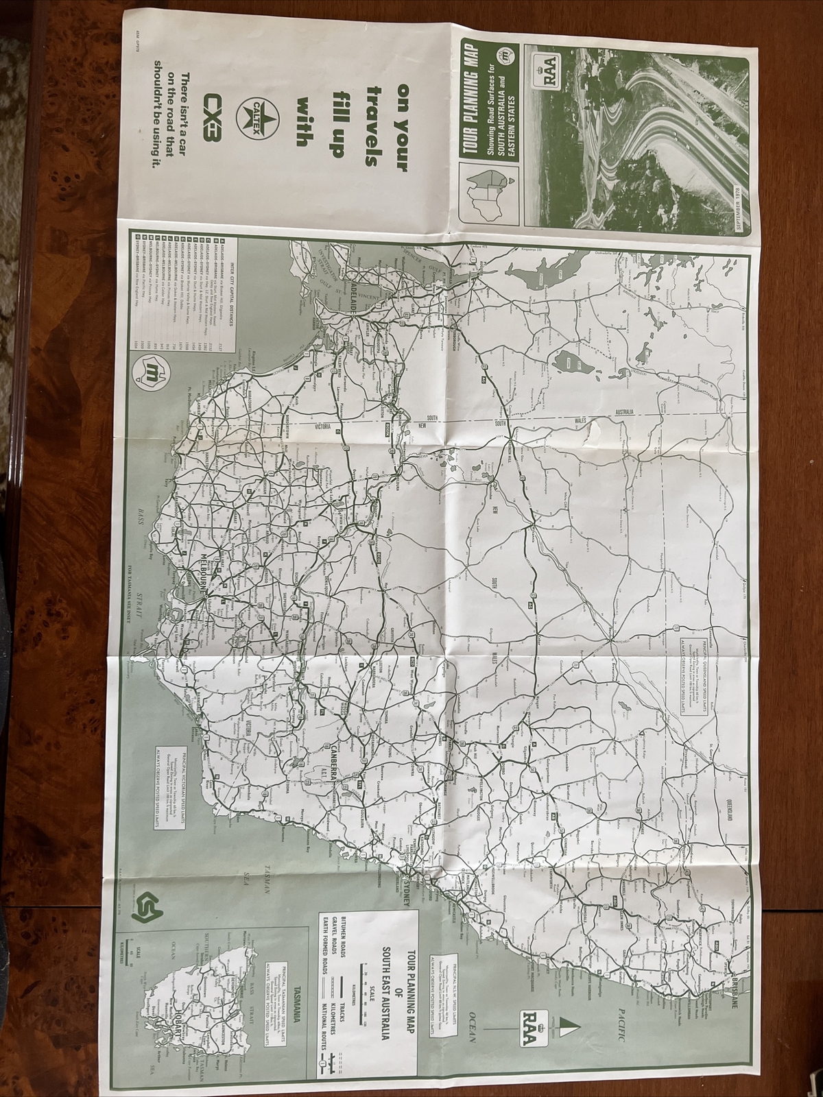 VINTAGE ROAD MAP RAA CALTEX VICTORIA TASMANIA AUSTRALIA CAR AUTO | eBay