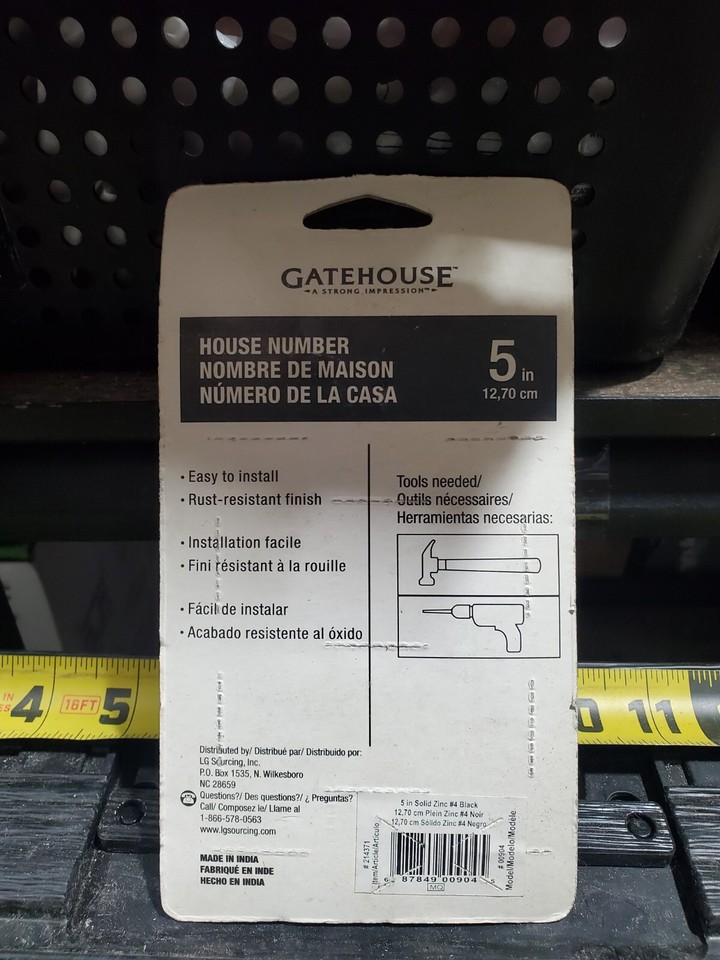 *NEW* Gatehouse 5" Black House Number w/Hardware | eBay