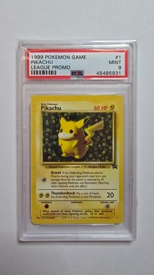 1999 Pikachu #1 - PSA 9 MINT - Ivy First Black Star League Promo Card ...