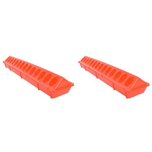 Set of 2 Long Trough Chicken Feeder Tray Large Bird Feeders Quail | eBay