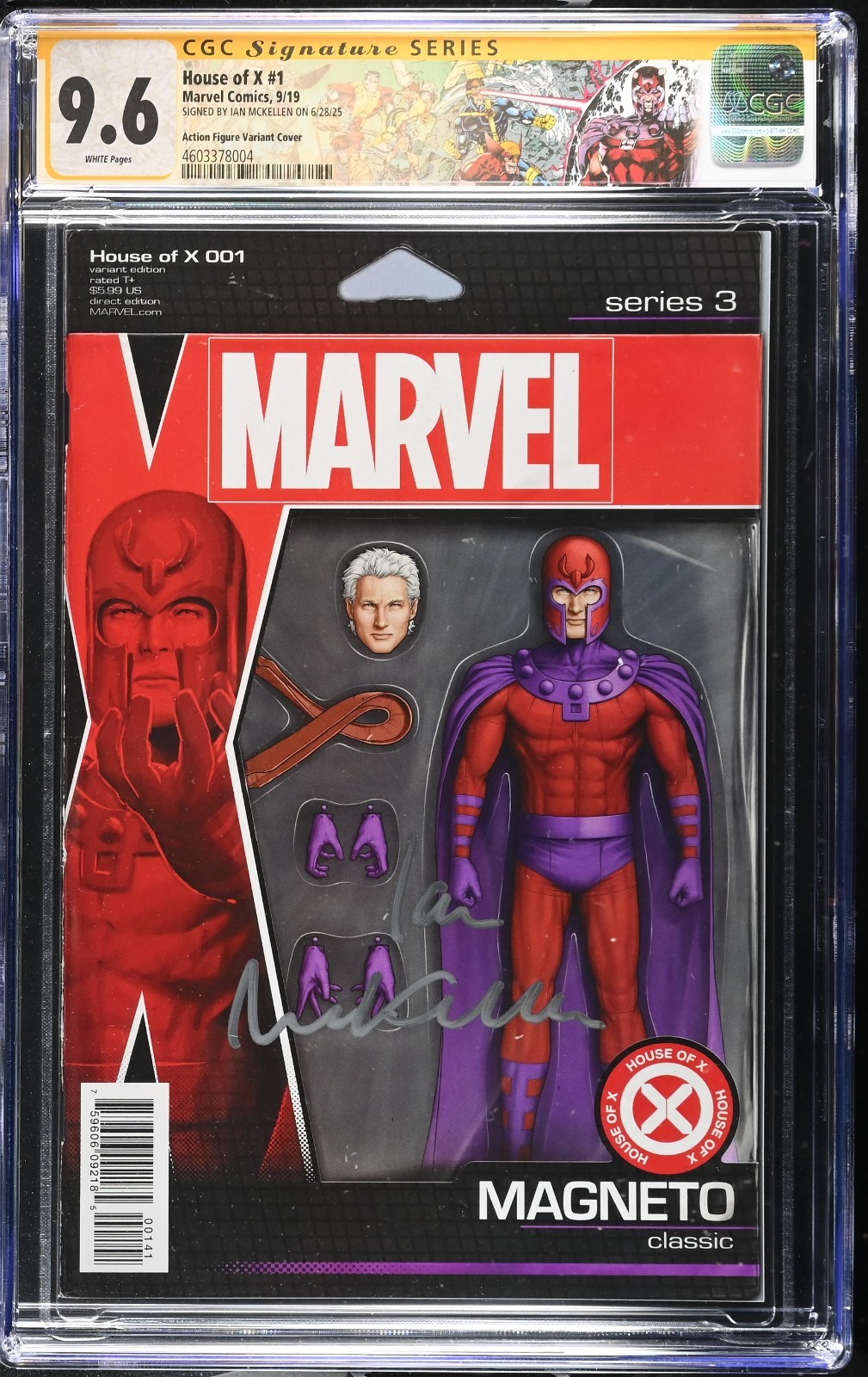 House of X #1 ACTION FIGURE VARIANT CGC SS 9.6 signed Ian McKellen ...