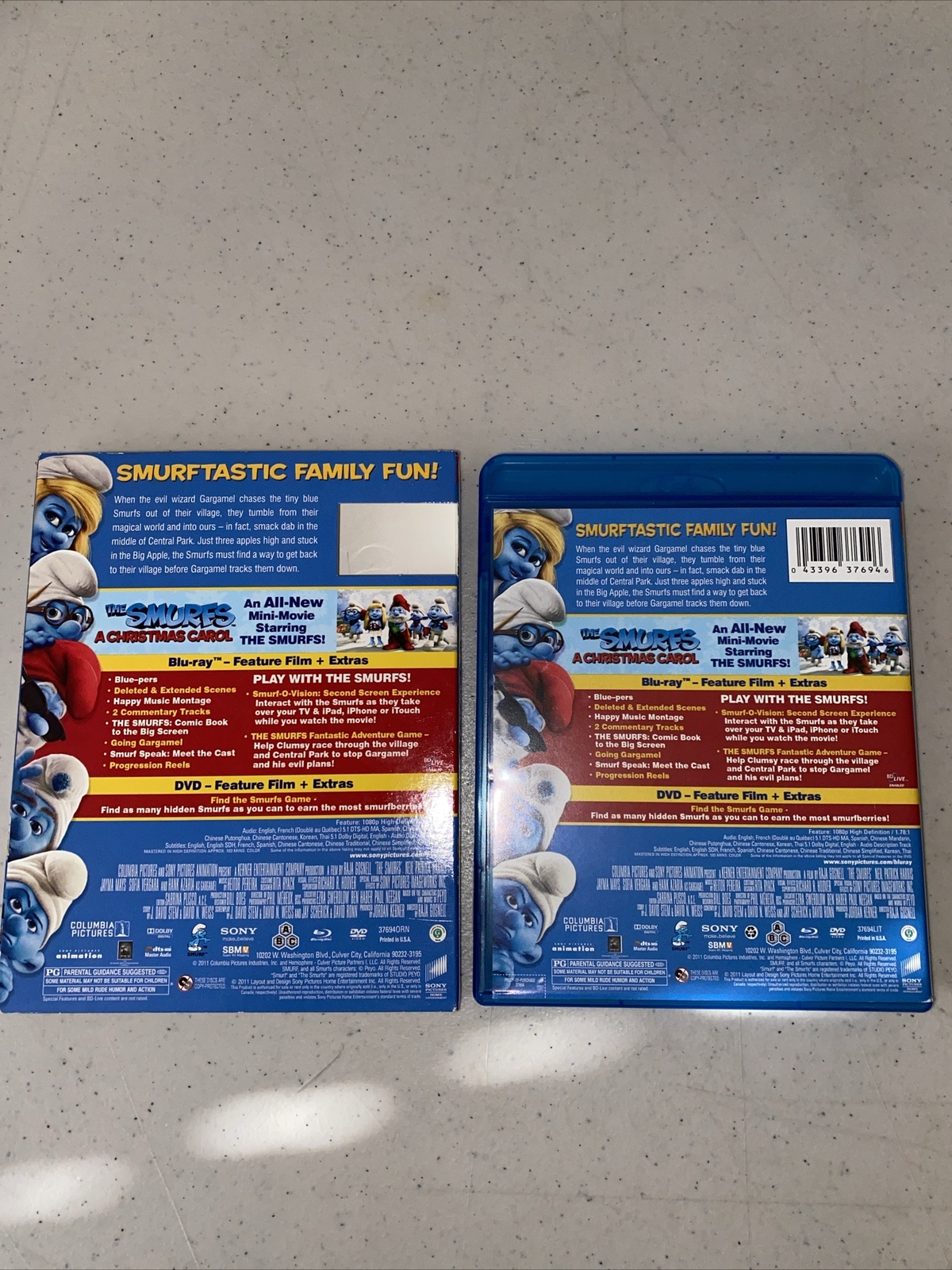 The Smurfs/The Smurfs: Christmas Carol (Blu-ray/DVD, 2011, 3-Disc Set ...