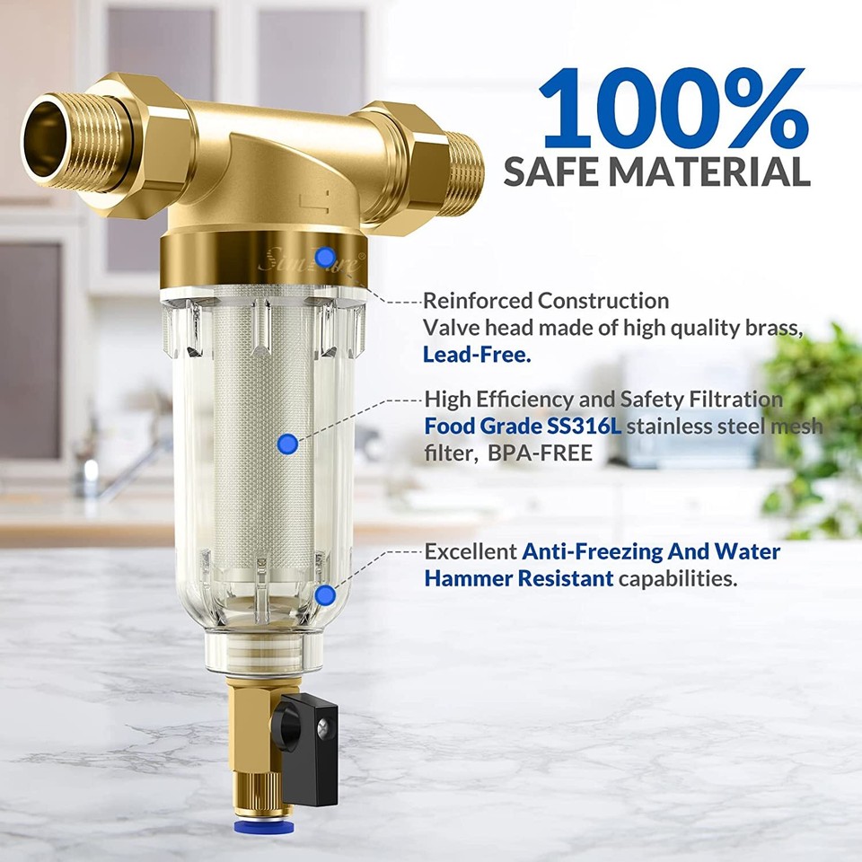 2Pack Reusable Whole House Spin Down Water Filter Sediment Pre-Filter ...