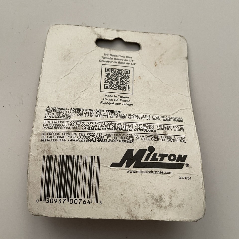 Milton V-Style Hi-Flo Coupler Body, Brass, 1/4in. FNPT, Model# S764 | eBay