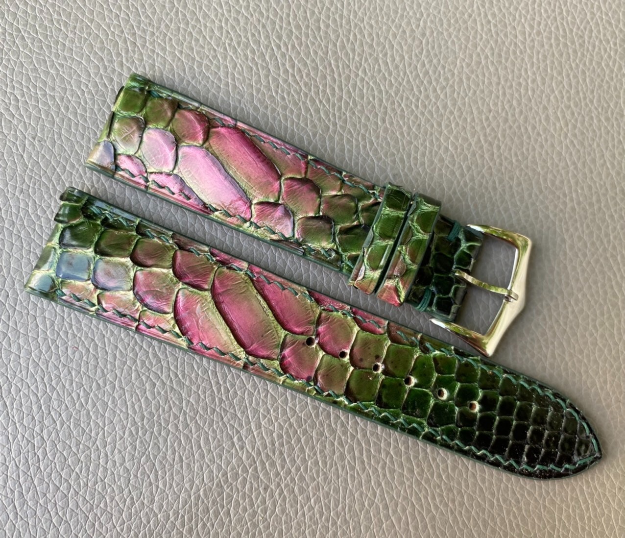 Genuine PY.THON Leather Watch Strap Band Size 16 17 18 19 20 21 22 23 ...