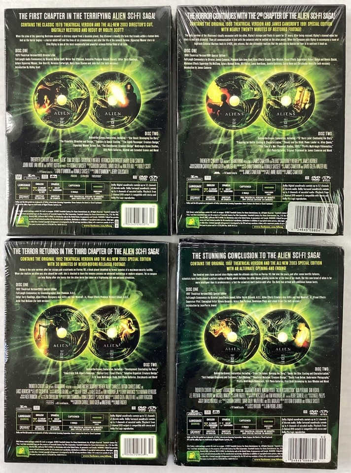 4x SEALED Lot ALIEN DVD ( 2-Disc Set, Collectors Edition) Aliens ...