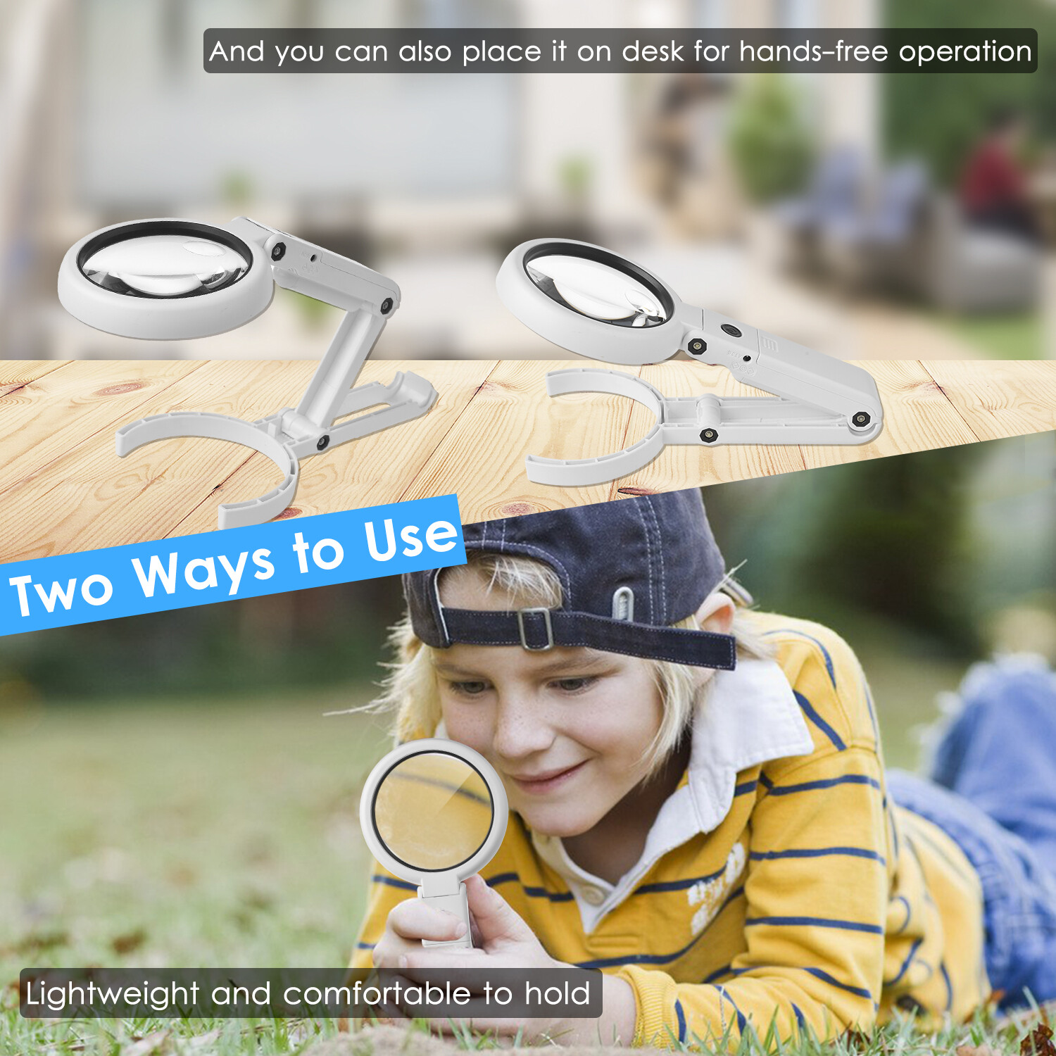 5X/10X Handheld Desk Magnifier with and Stand USB Powered O9V0 | eBay