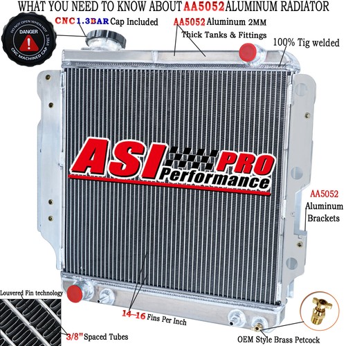 ASI Aluminum 4 Row Radiator fit JEEP WRANGLER TJ YJ 4.2L 2.5L 4.0L L6 ...