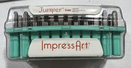 NEW IMPRESSART 3mm, 33pc. JUNIPER FONT LOWERCASE LETTER METAL STAMP SET ...